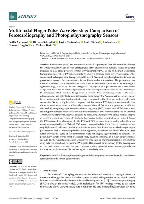 Pdf Multimodal Finger Pulse Wave Sensing Comparison Of Forcecardiography And