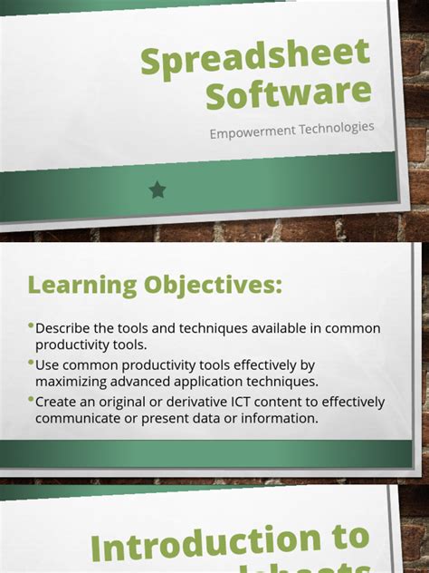 5 spreadsheet software pdf