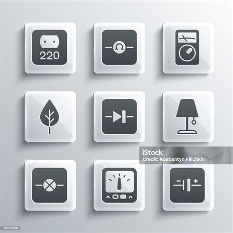 Set Ampere Meter Multimeter Dc Voltage Source Table Lamp Diode In Electronic Circuit Lamp Leaf
