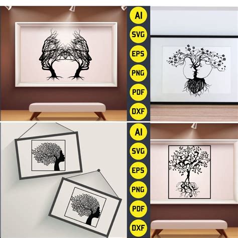 60 Tree Of Life Template Bundle Laser Cut Vector SVG DXF Files Etsy