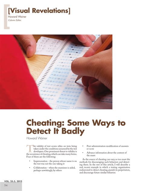Pdf Cheating Some Ways To Detect It Badly