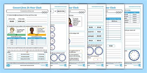 👉 Convert From 24 Hour Clock Differentiated Maths Worksheets