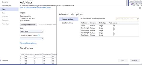 The Results Of Table And Column To Predict Label Options Lost For Sql · Issue 1402