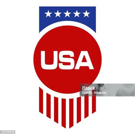 빨간색과 파란색 별과 줄무늬 미국 배지 독립 기념일 엠블럼과 플래그와 애국 미국 배지와 라벨 7월에 대한 스톡 벡터 아트 및 기타 이미지 Istock