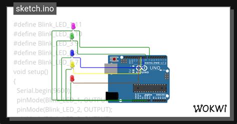5 Leds Wokwi Esp32 Stm32 Arduino Simulator