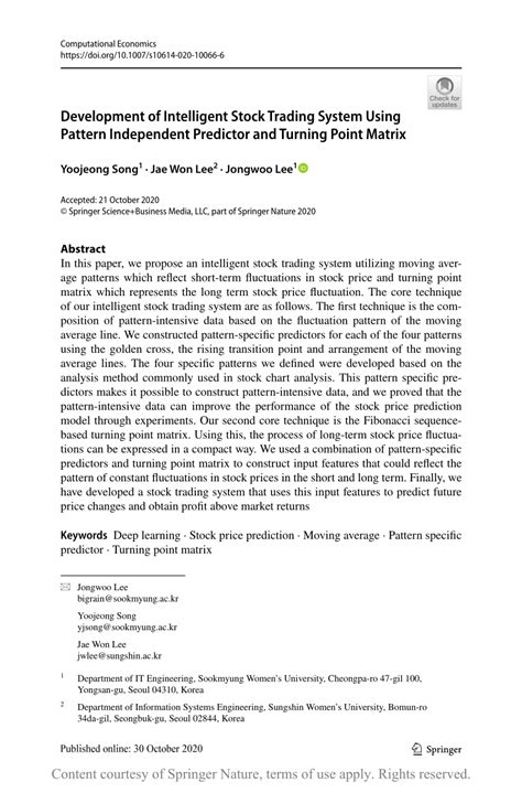 Development Of Intelligent Stock Trading System Using Pattern