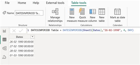 datesinperiod dax function in power bi
