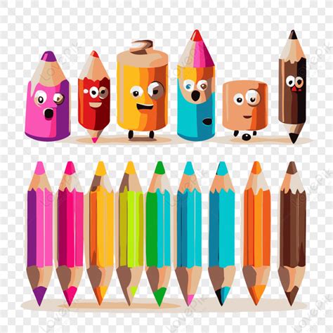 색연필들 벡터상표클립 아트만화