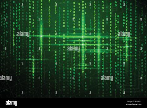 Abstract Matrix Background Vector Illustration Virtual Design Technology Green Glow Stock