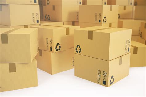 창 고 또는 배달 개념 배경 골 판지 납품 상자 또는 소포 힙 3 차원 렌더링 0명에 대한 스톡 벡터 아트 및 기타 이미지 0명 갈색 개념 Istock