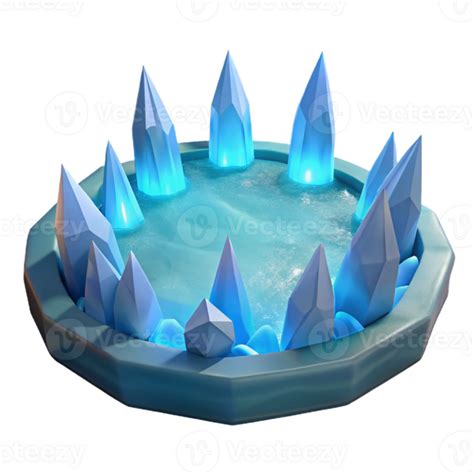 Dramatic Traditional Icy Crystal Pool 3d Render Original 56760575 Png