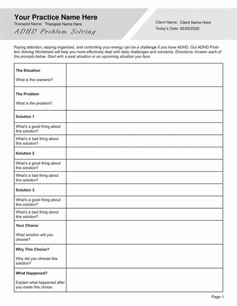 Adhd Worksheets Bundle Editable Fillable Printable Pdfs