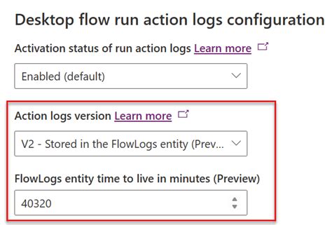Ρύθμιση παραμέτρων της συμπεριφοράς των αρχείων καταγραφής ροής επιφάνειας εργασίας Power