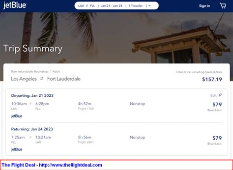 Jetblue Los Angeles Fort Lauderdale And Vice Versa 157 Basic