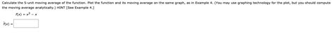 solved calculate the 5 unit moving average of the function