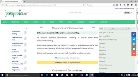 Difference Between Hashmap And Concurrenthashmap Youtube