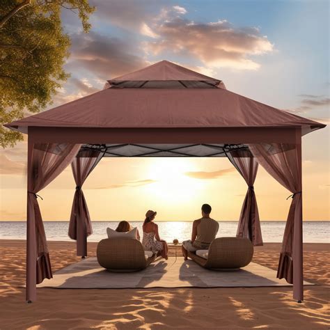 Yoyomax 13x13 Outdoor Pop Up Gazebo With Netting Portable Gazebo Waterproof Patio Canopy