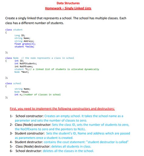 Solved Data Structures Homework Singly Linked Lists Create Chegg