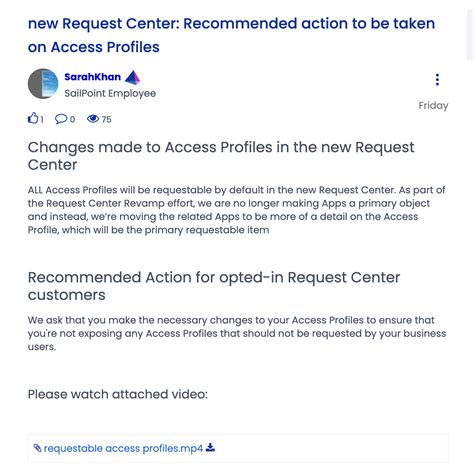 urgent for saas idn customers only access profiles request center