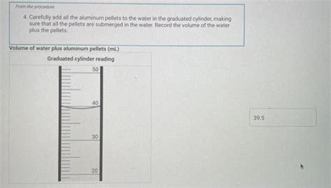 Solved Volume Of Water In Beaker ML From The Procedure 3 Chegg Com