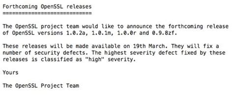 OpenSSL Patched Against High Severity Denial Of Service Bug And Other Flaws Graham Cluley