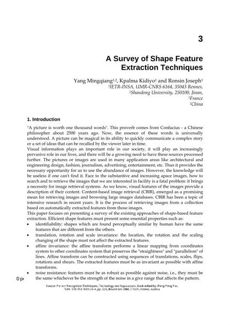Pdf Intech A Survey Of Shape Feature Extraction Techniques Dokumen Tips