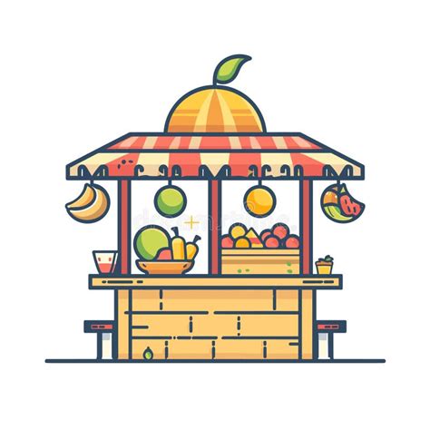 Small Fruit Stand Colorful Market Cart Hanging Fruits Produce Display Fresh Produce Stall