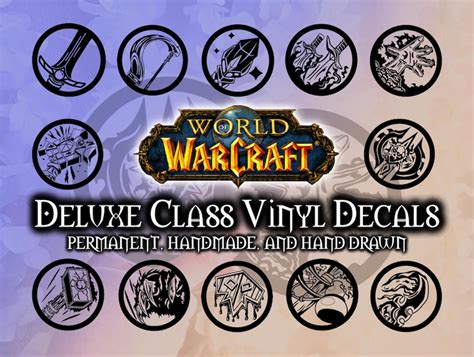 Decals World Of Warcraft Classes 4 Stickers For Car Windows
