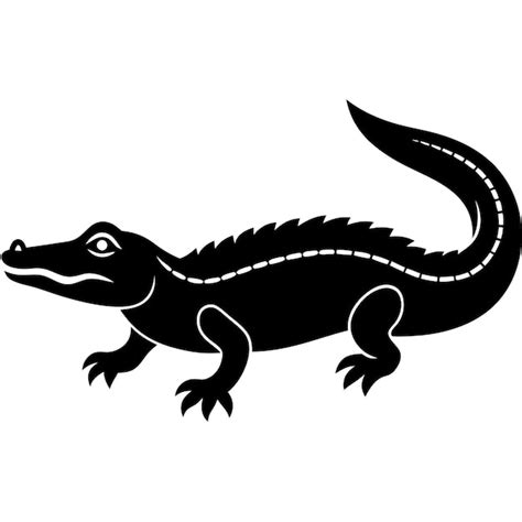 Alligator Vector Element Black Vector Premium Ai Generated Vector