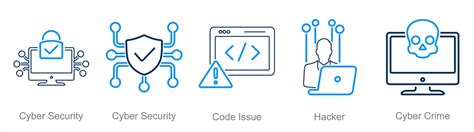 Premium Vector A Set Of 5 Cyber Security Icons As Cyber Security Code
