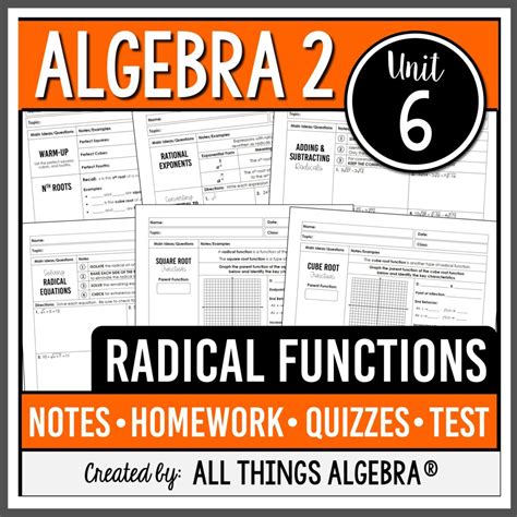 Algebra 2 Unit 8 Rational Functions All Things Algebra®