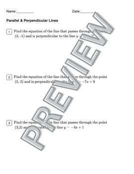 Finding Parallel And Perpendicular Lines Through A Given Point TPT