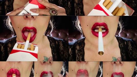 Close Up Marlboro Reds 100s Power Smoking Triple Pumps Multiple