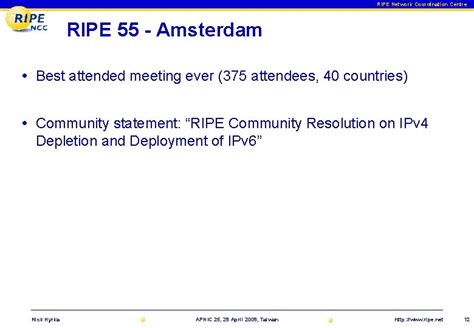 Ripe Network Coordination Centre An Amsterdam Update Artist