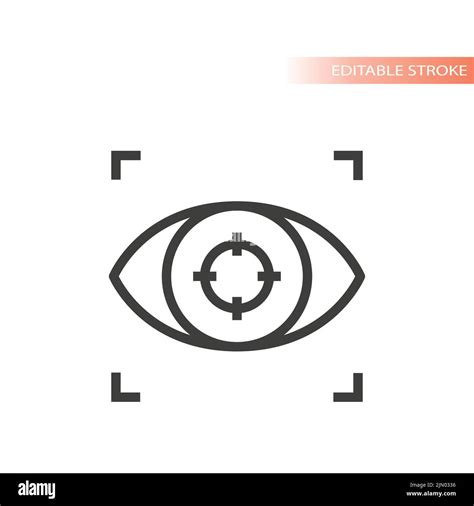 Retina Scan Line Vector Icon Eye Scanning Outlined Symbol Stock Vector Image And Art Alamy