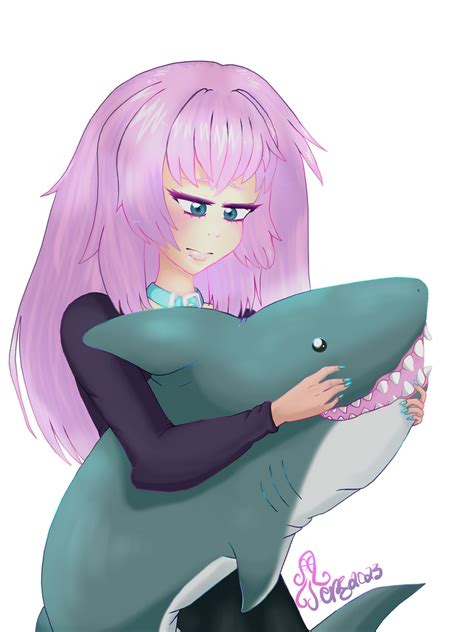 Sad girl and Blahaj commission by Cthulhuhu on DeviantArt