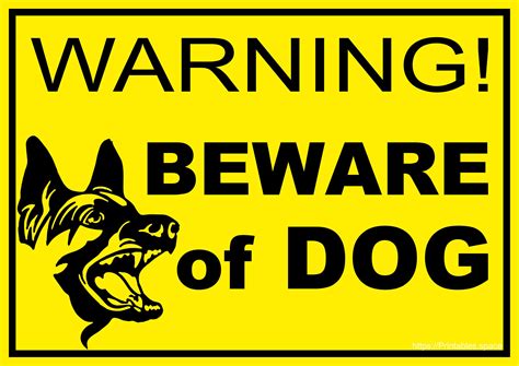 Warning Beware Of Dog Sign Free Printable Image Free Printables