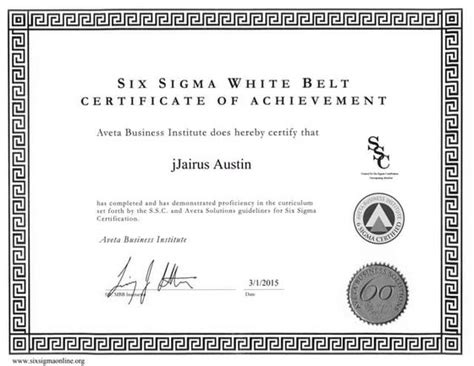Six Sigma Certification Ppt