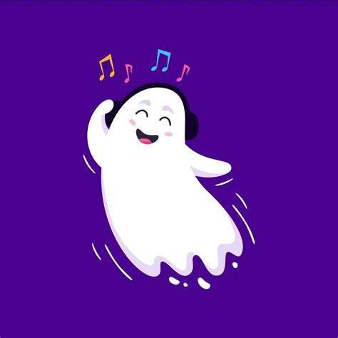 Funny Cartoon Halloween Ghost Character Dancing 46427974 Vector Art At Vecteezy