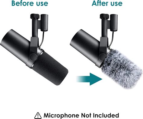SUNMON SM7B Pop Filter for Shure Mic, Furry Windscreen Muff Compatible ...