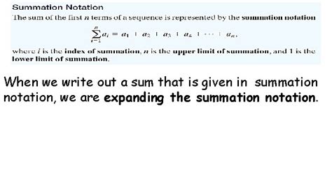 Sequences And Summation Notation N R A E