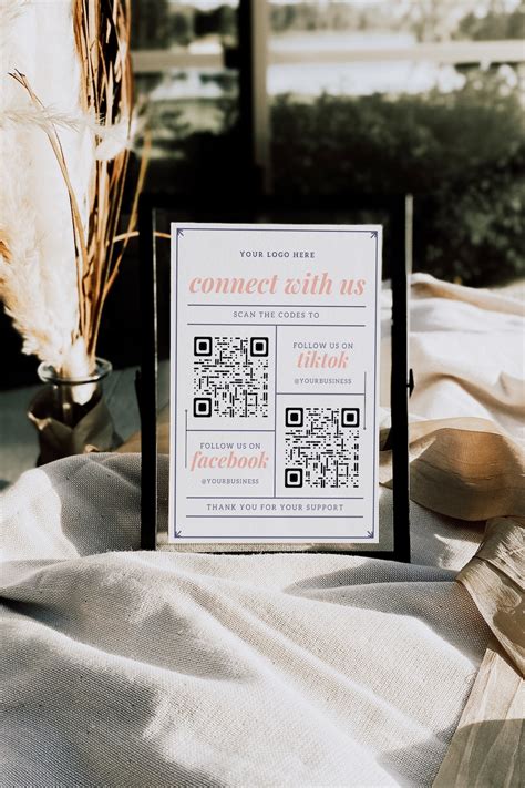 Multiple QR Code Sign Template Scan To Pay Sign Small Business Sign Customizable Social Media