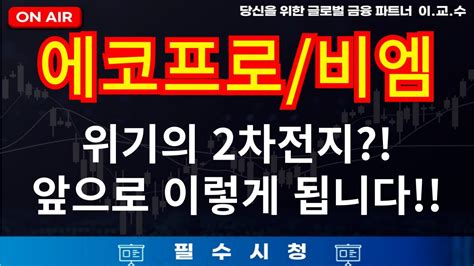 에코프로 주가분석 위기의 2차전지 2차전지 에코프로 이엔플러스 금양 포스코홀딩스 2차전지관련주 Youtube