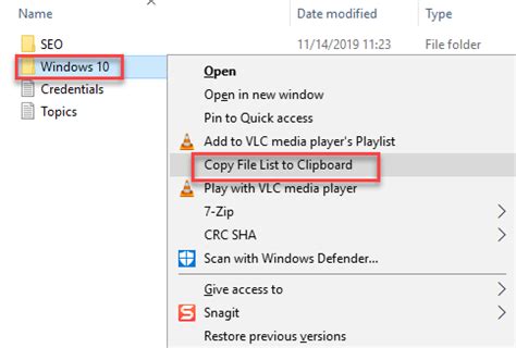 How To Copy A Folders File List In Windows With A Right Click