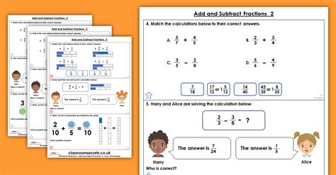 add and subtract fractions 2 homework extension year 6 fractions classroom secrets classroom