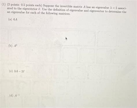 Solved Points Points Each Suppose The Chegg