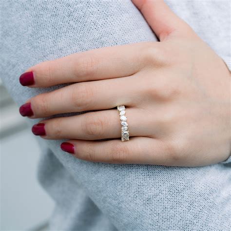 Diamond Eternity Ring On Finger