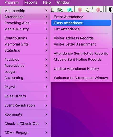 Entering Attendance For A Class