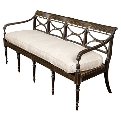 French Rattan And Cane Settee With Cushion At 1stdibs