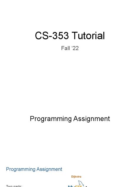 Cs 353 Tutorial Pdf